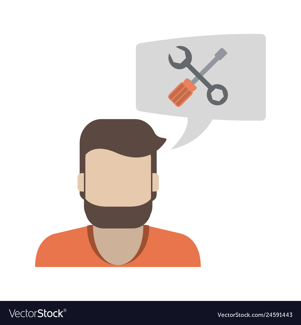 Man technical support Royalty Free Vector Image