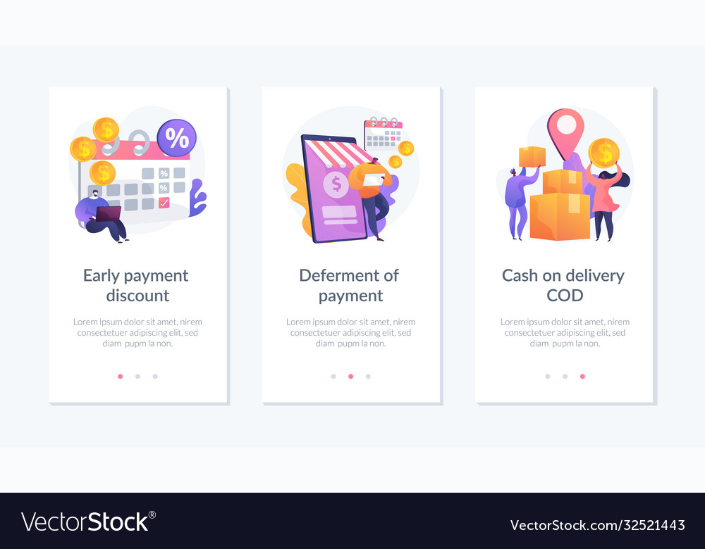 Payment programs app interface template Royalty Free Vector