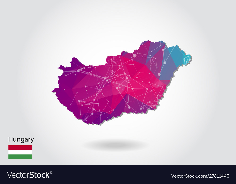 Polygonal hungary map low poly design map made Vector Image Polygonal hungary map low poly design map made Vector Image