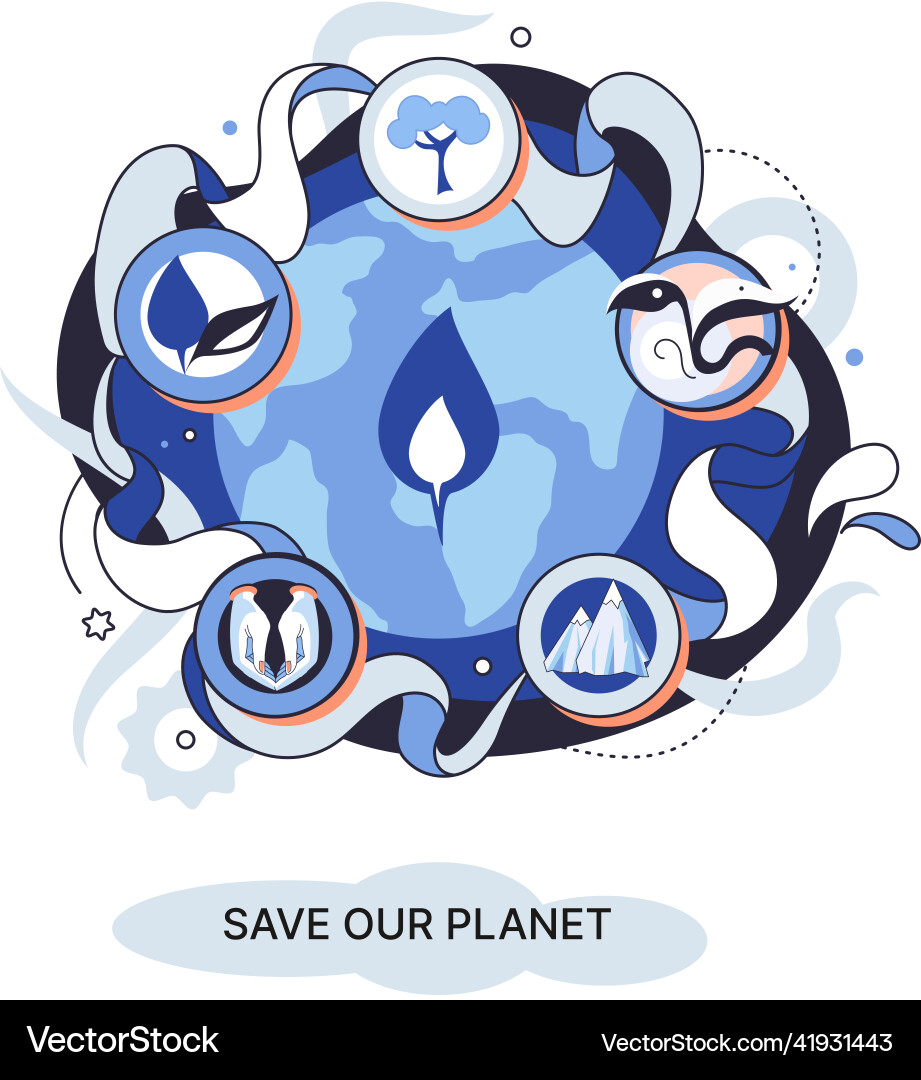 Save our planet ecological metaphor earth day Vector Image