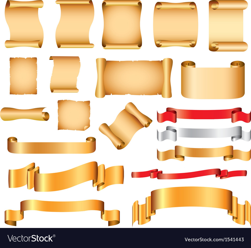 Scrolls set Royalty Free Vector Image - VectorStock