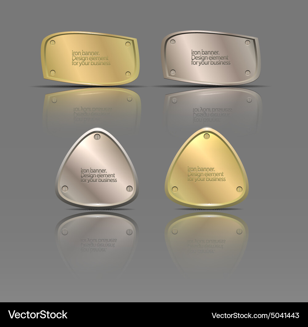 Set of metal banners Royalty Free Vector Image