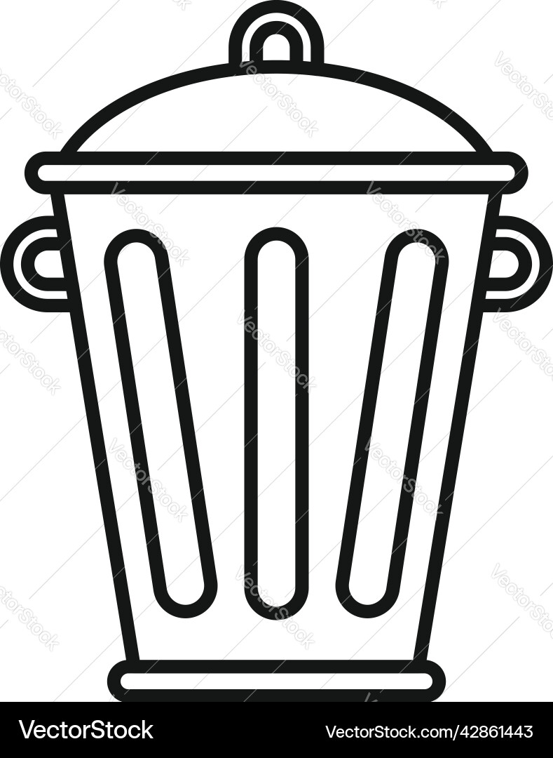Steel recycle bin icon outline reduce Royalty Free Vector