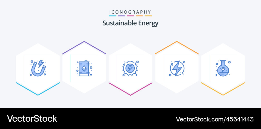 Sustainable energy 25 blue icon pack including Vector Image