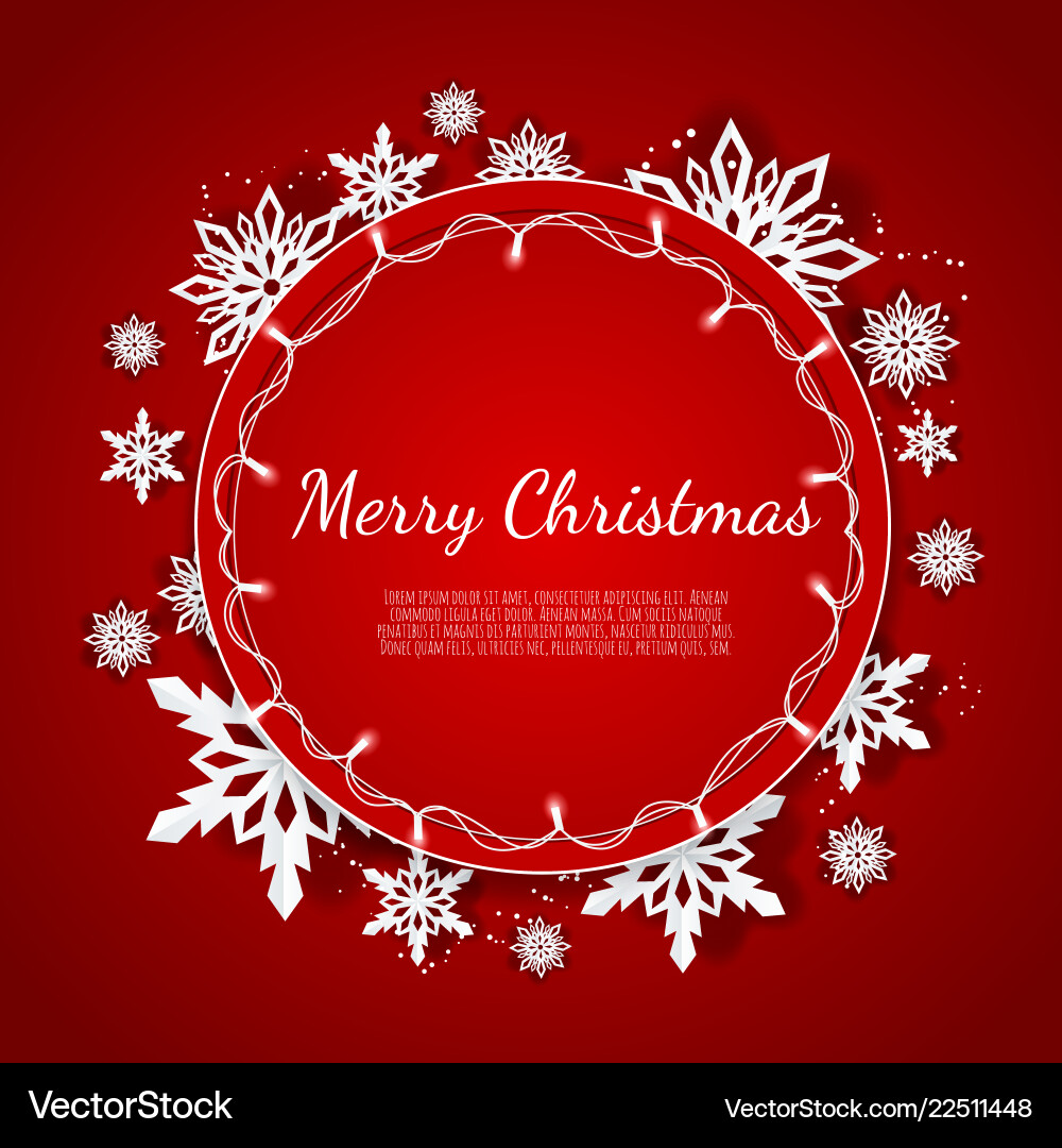 Abstract winter design with snowflakes and space Vector Image
