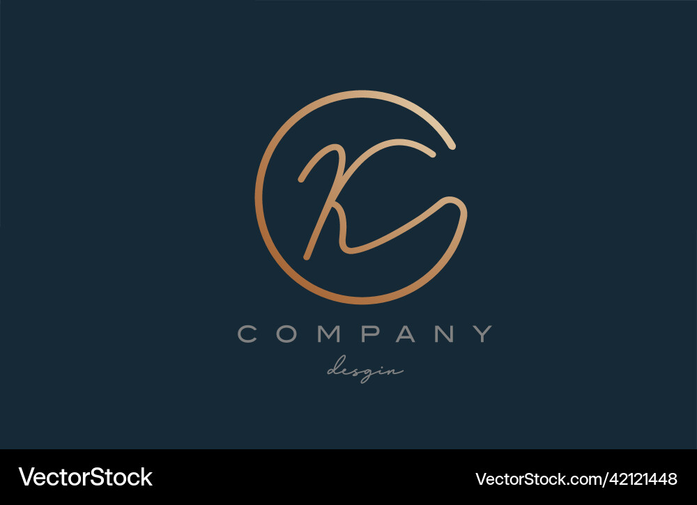 Brown joined k alphabet letter logo icon design Vector Image