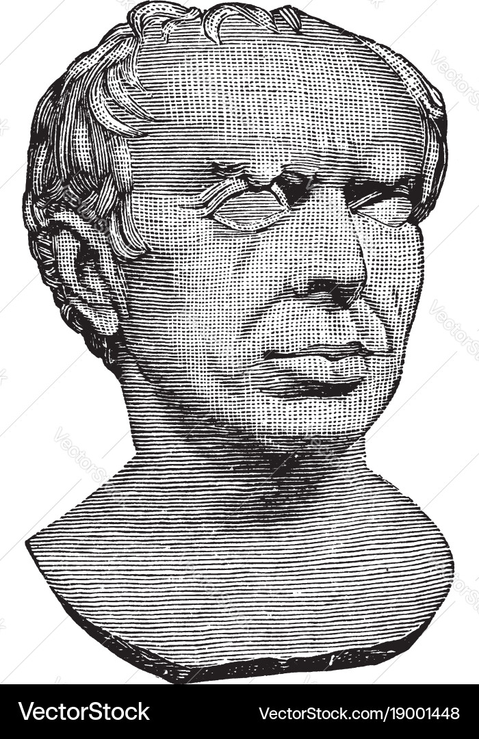 Bust marius was a roman general vintage Royalty Free Vector
