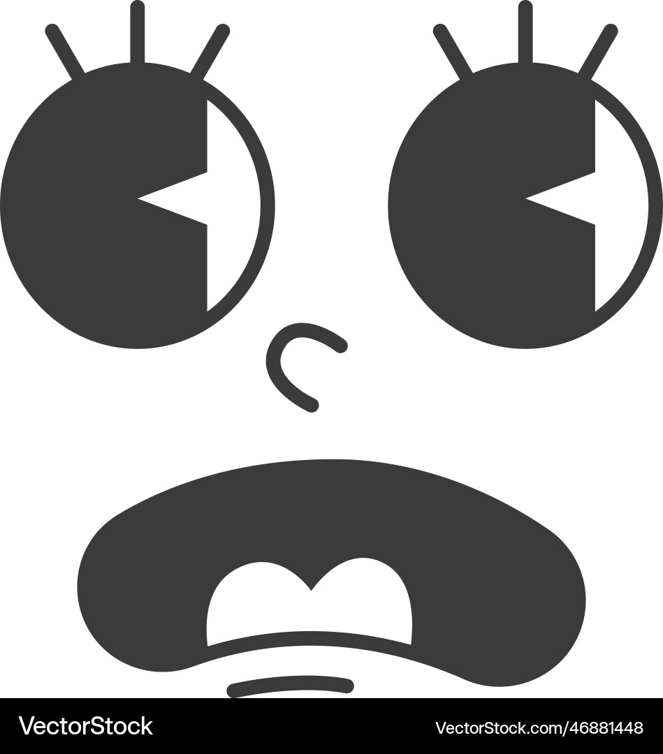 Cartoon character frightened face Royalty Free Vector Image