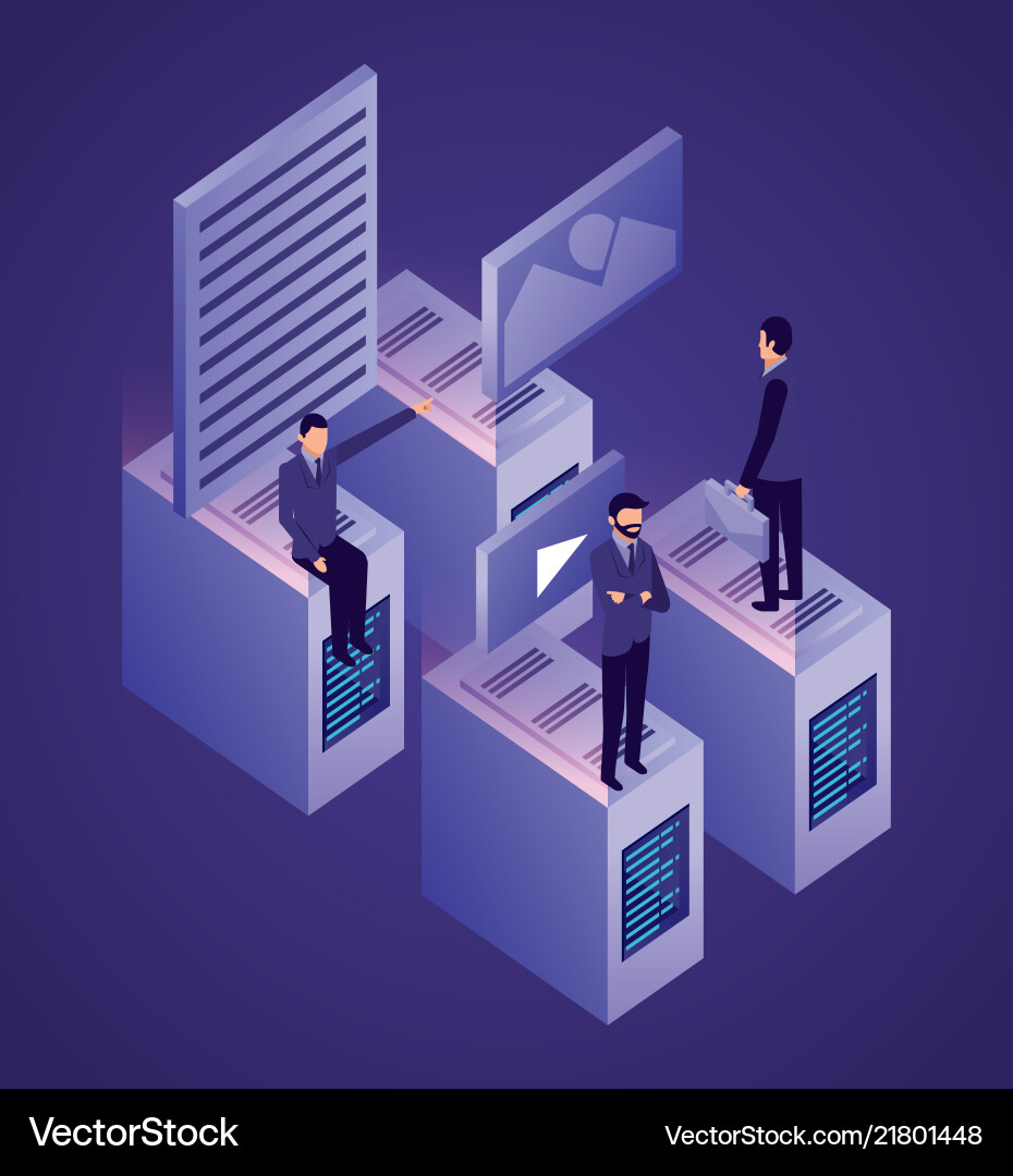 Data network businessman concept Royalty Free Vector Image