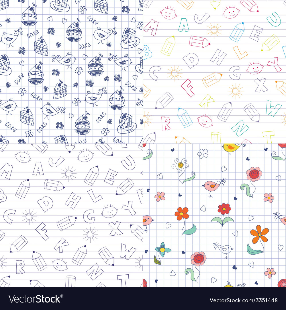 Doodle patterns Royalty Free Vector Image - VectorStock