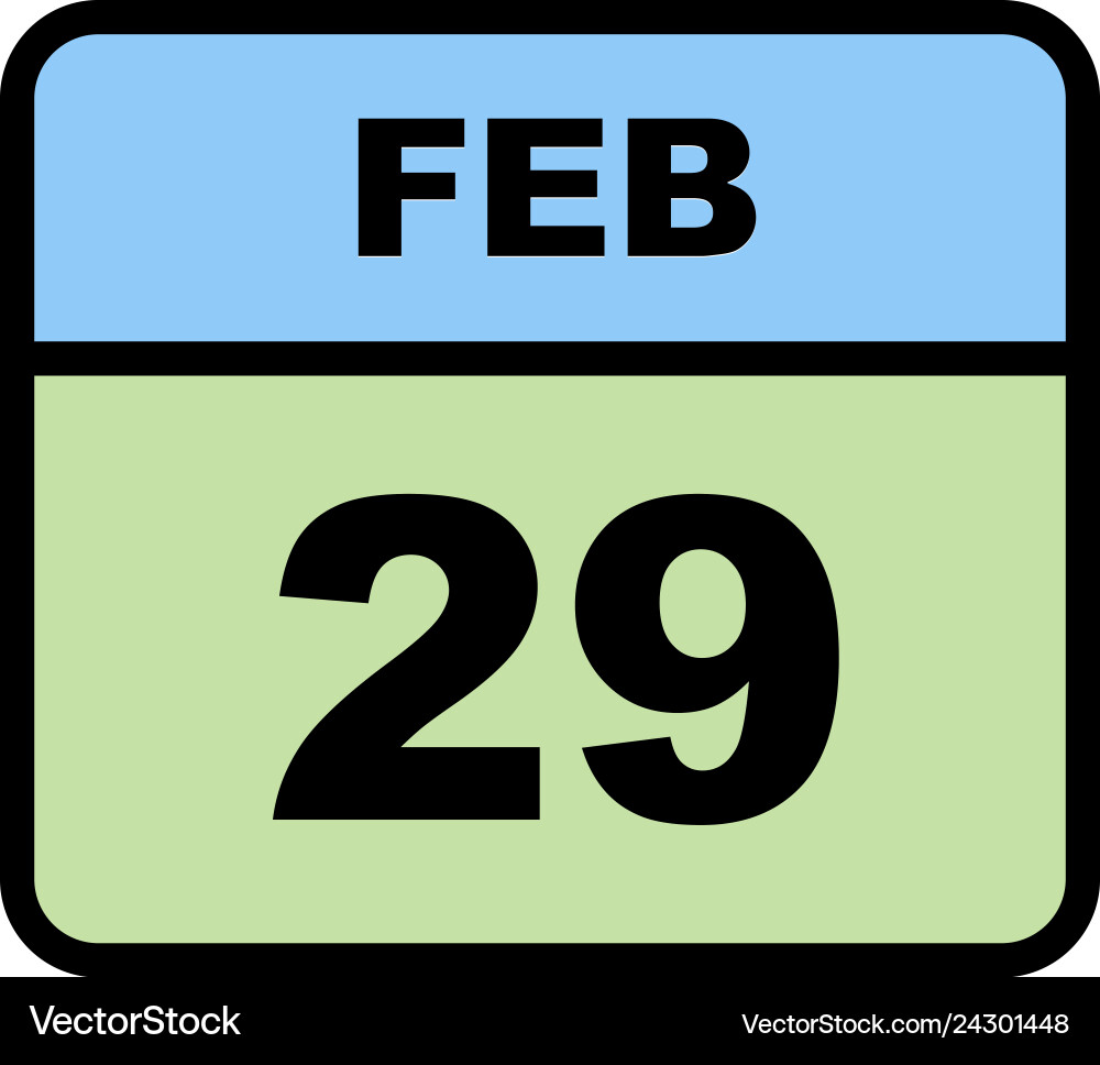 February 29th date on a single day calendar Vector Image