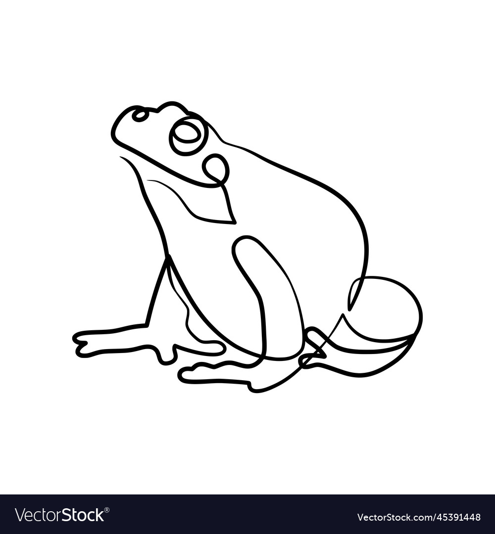 Frog continuous one line art drawing Royalty Free Vector