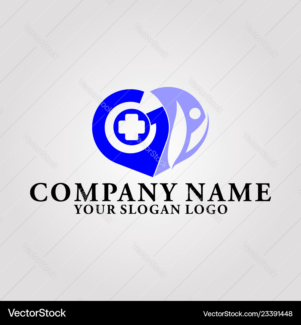 Health place logo 02 Royalty Free Vector Image