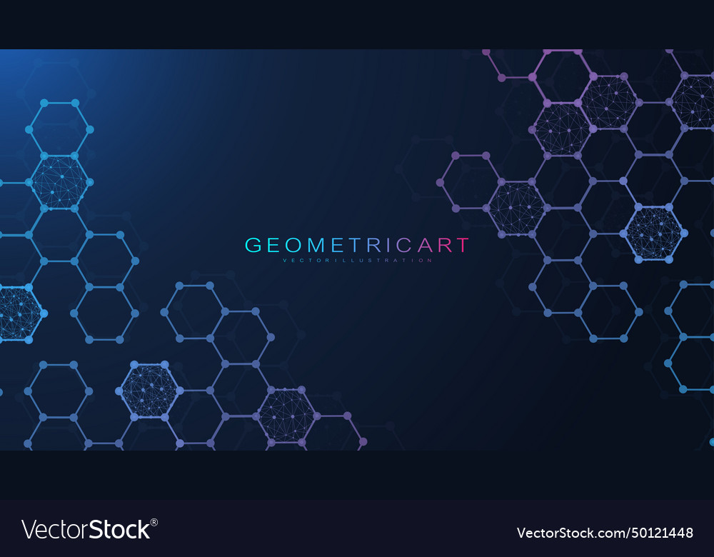 Hexagonal abstract background big data Royalty Free Vector