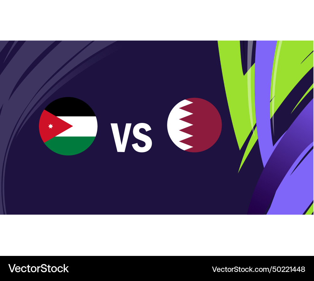 Jordanie and qatar match emblems flags asian Vector Image