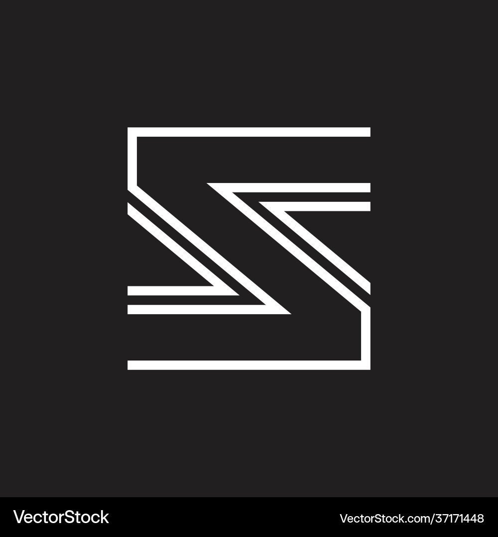 Letter s square geometric lines arrows logo Vector Image