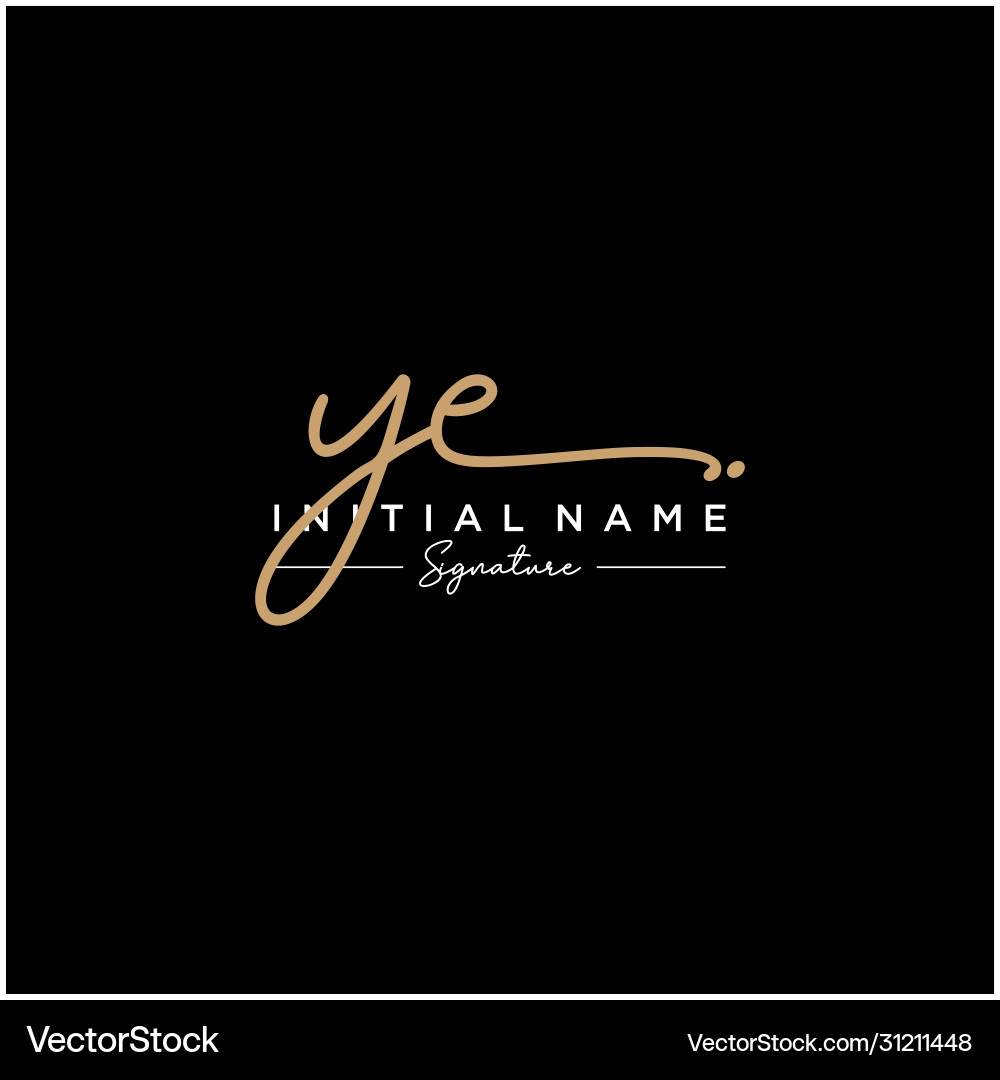 Letter ye signature logo template Royalty Free Vector Image