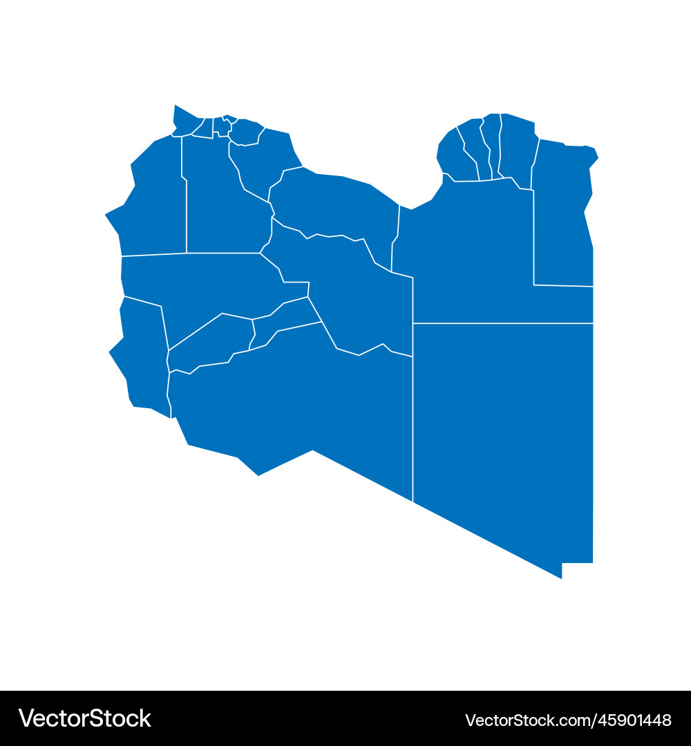 Libya political map of administrative divisions Vector Image
