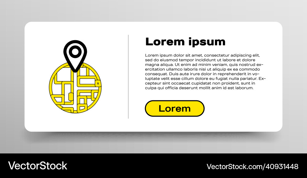 Line placeholder on map paper in perspective icon Vector Image