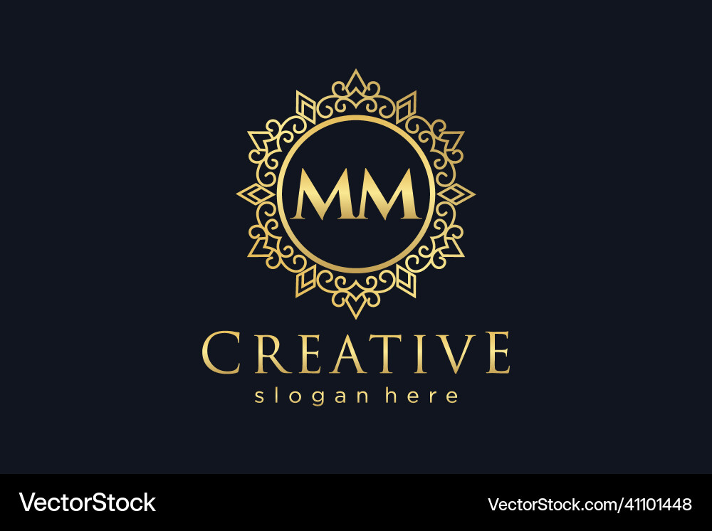 Mm initial letter luxury calligraphic feminine Vector Image