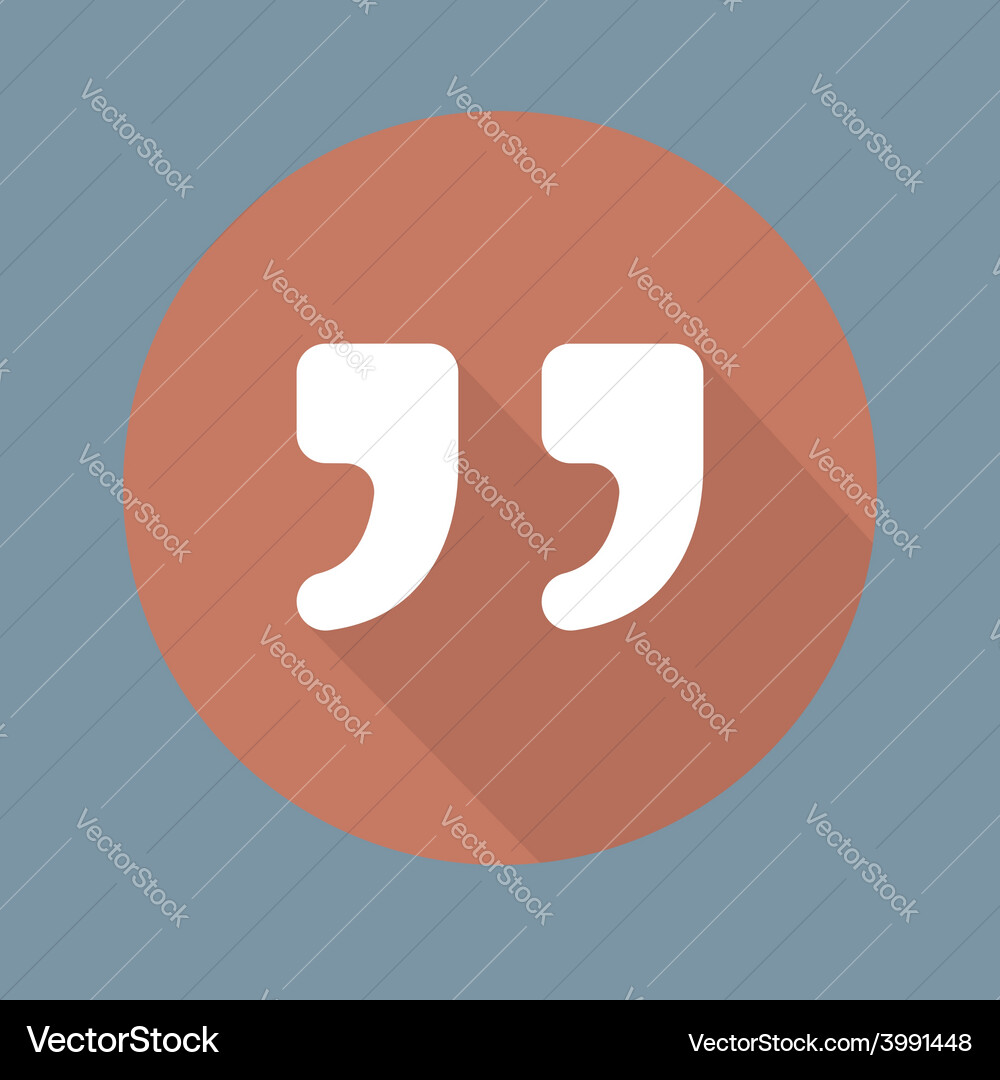 Quote icon isolated on colorful background Vector Image