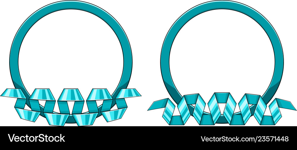 Set of decorative round blue Royalty Free Vector Image