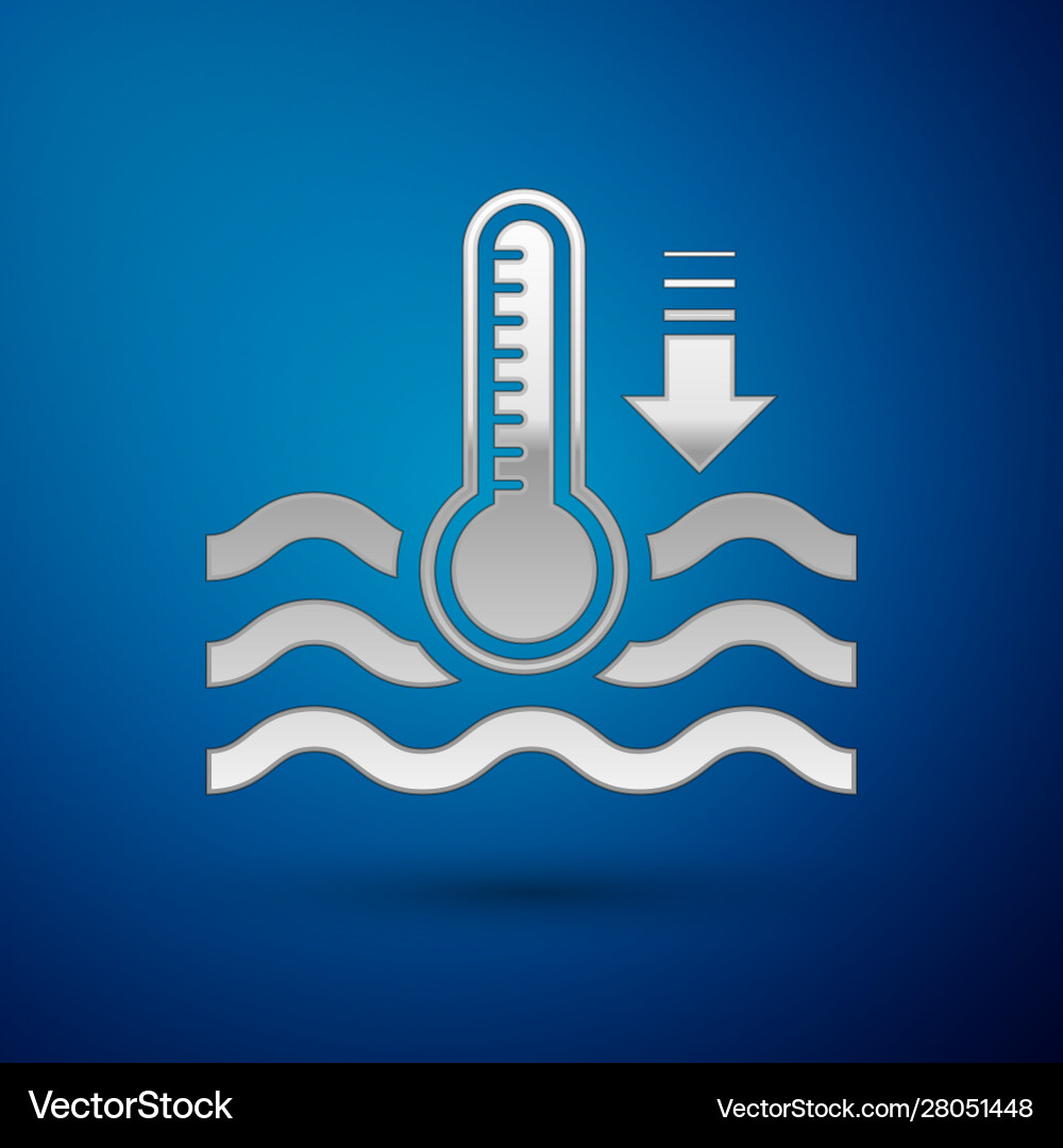 Silver water thermometer measuring heat and cold Vector Image