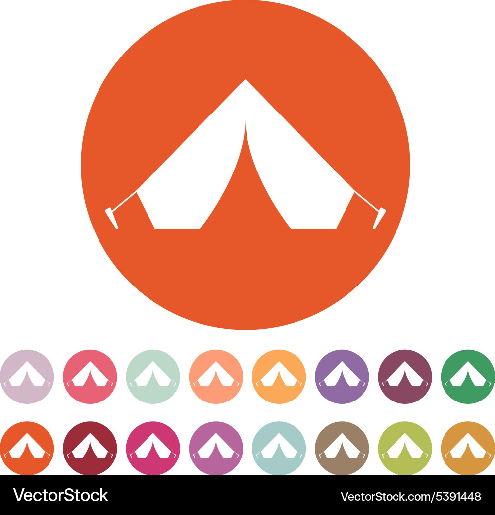 Tent icon travel symbol flat Royalty Free Vector Image