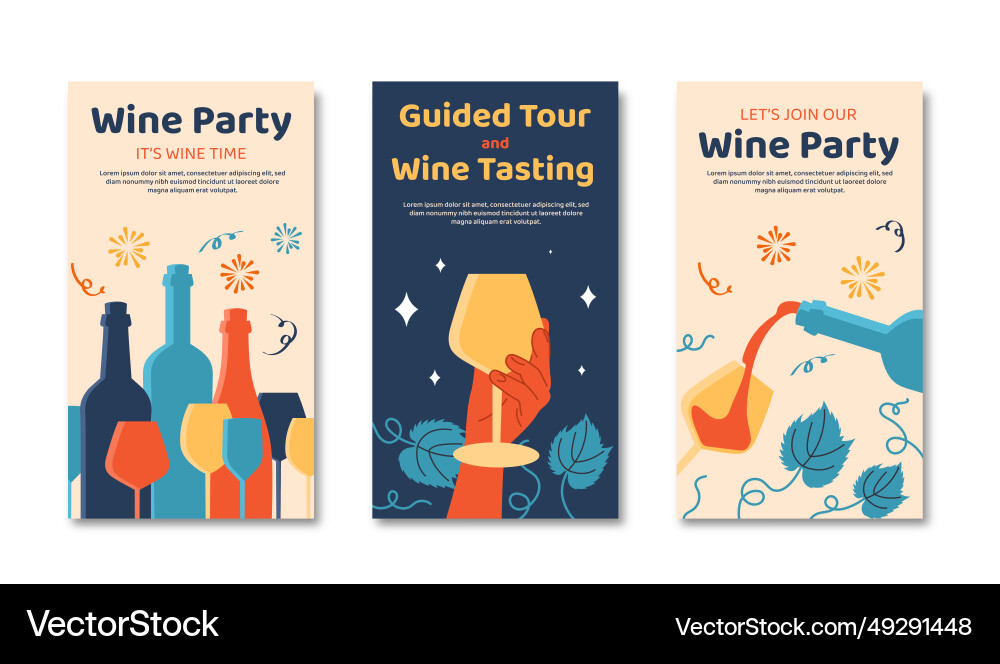 Wine festival posters set Royalty Free Vector Image
