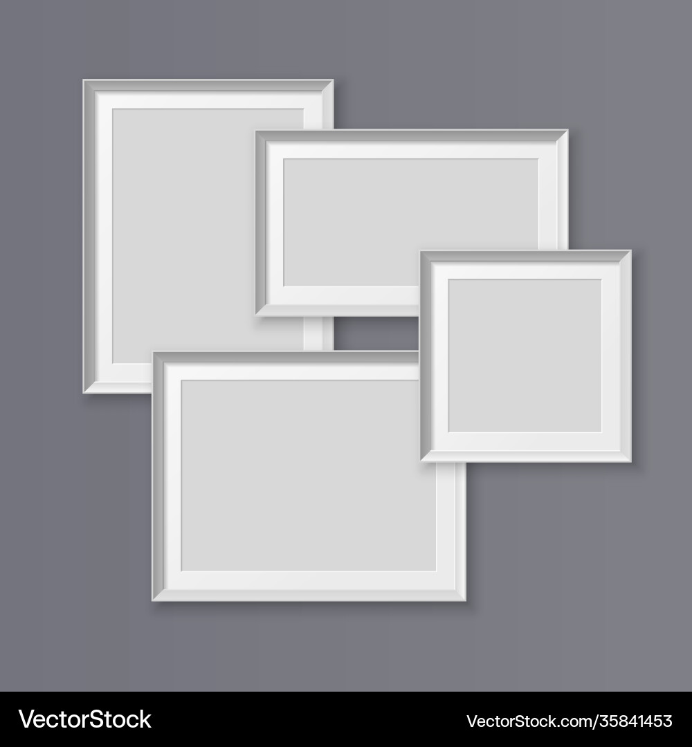 A set realistic photo frames for placing images Vector Image
