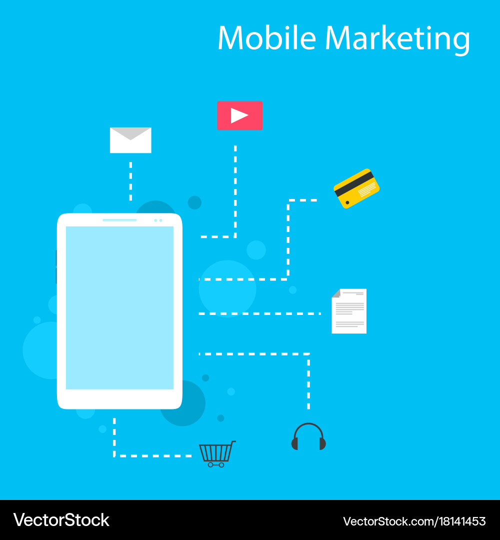 Design style mobile marketing collection Vector Image