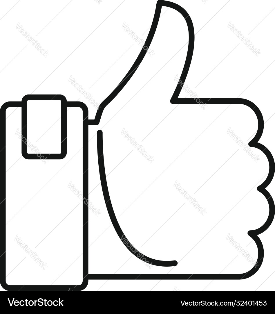 Excellence thumb up icon outline style Royalty Free Vector