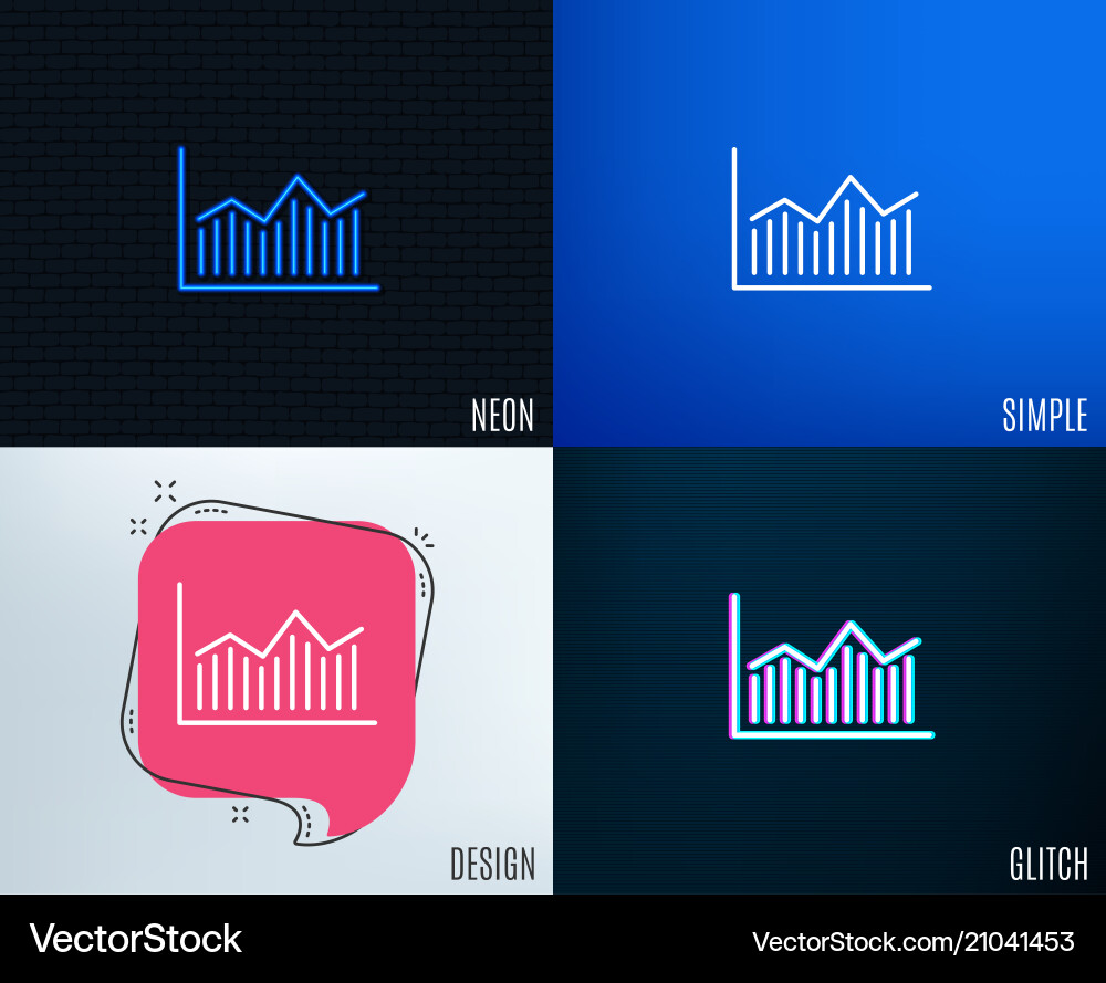 Financial chart line icon finance graph Royalty Free Vector