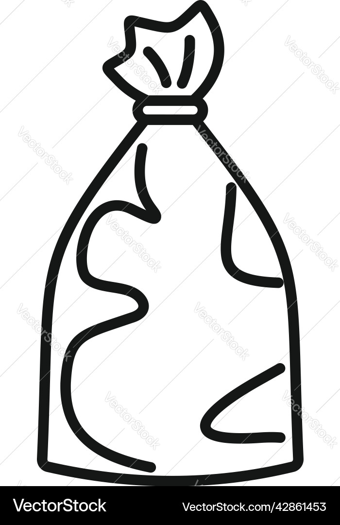 Garbage bag icon outline organic recycle Vector Image