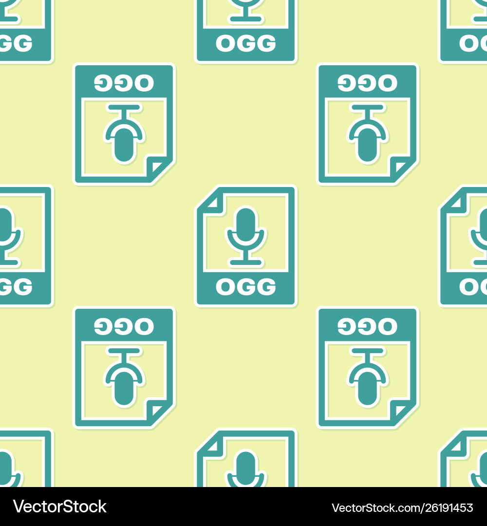 Green ogg file document icon download ogg button Vector Image