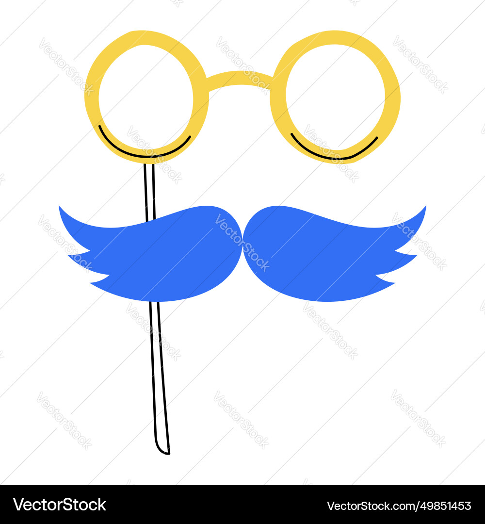 Hand drawn masquerade mask with mustache festive Vector Image