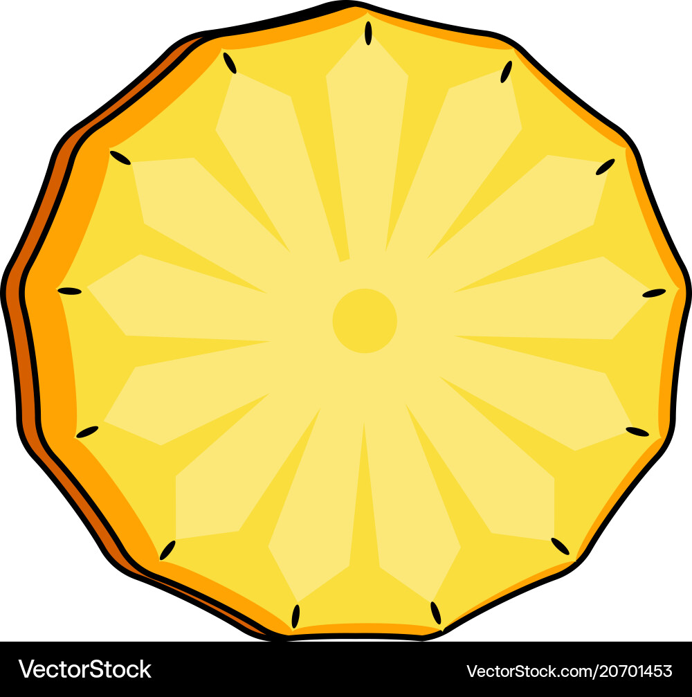Isolated cut pineapple icon Royalty Free Vector Image