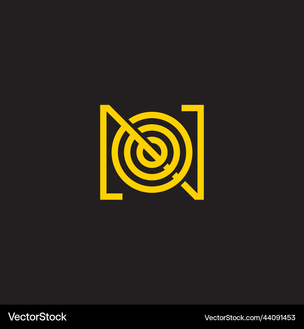 Letter n target dart symbol logo Royalty Free Vector Image