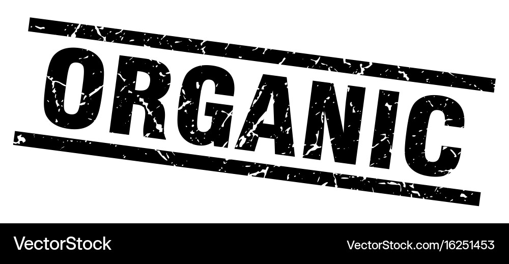Square grunge black organic stamp Royalty Free Vector Image