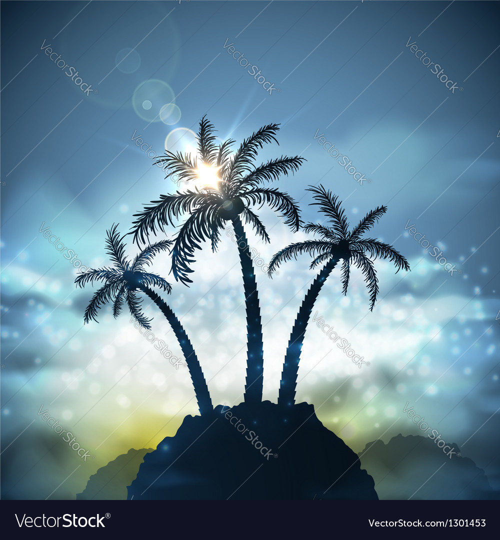 Three palm trees Royalty Free Vector Image - VectorStock Three palm trees Royalty Free Vector Image - VectorStock