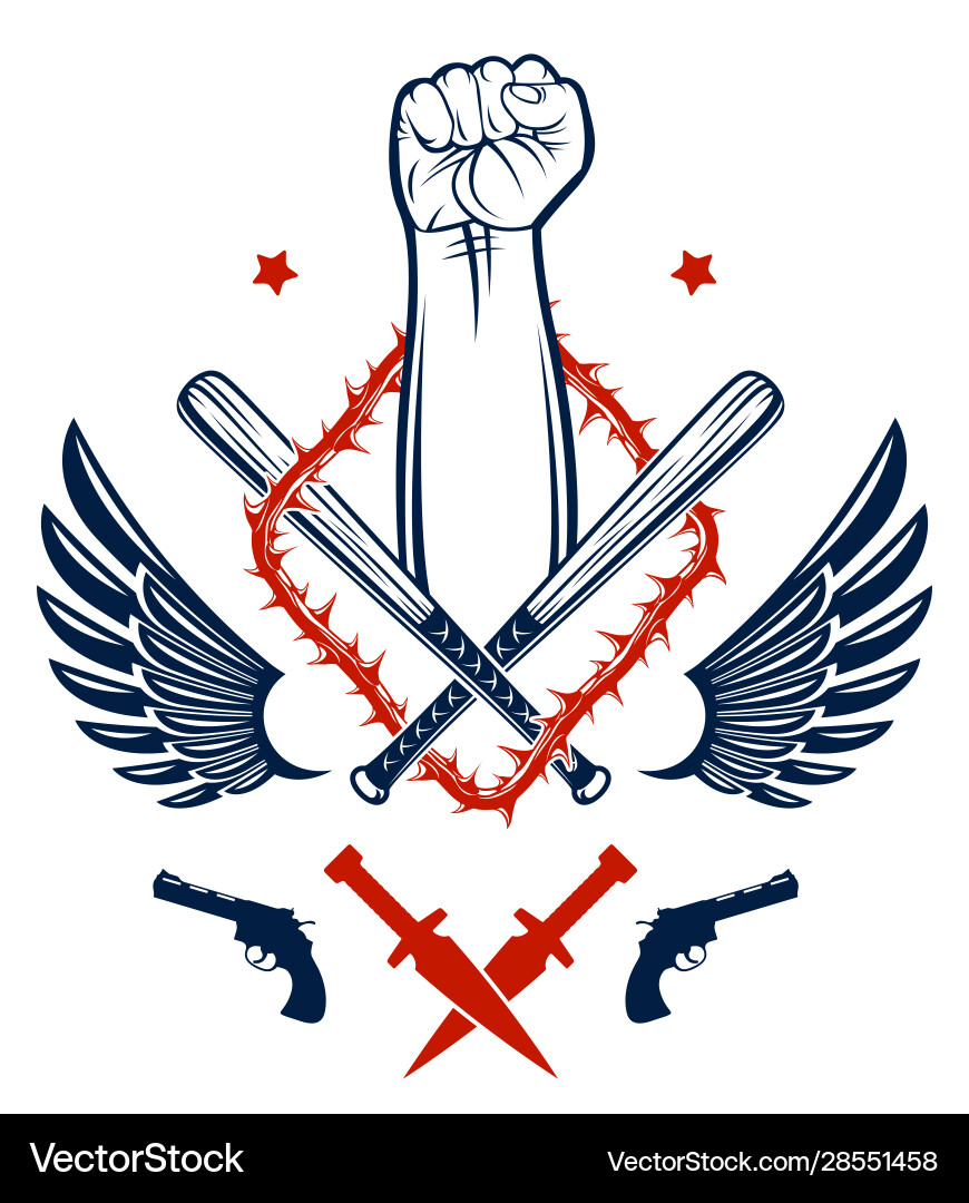 Anarchy and chaos aggressive emblem or logo Vector Image