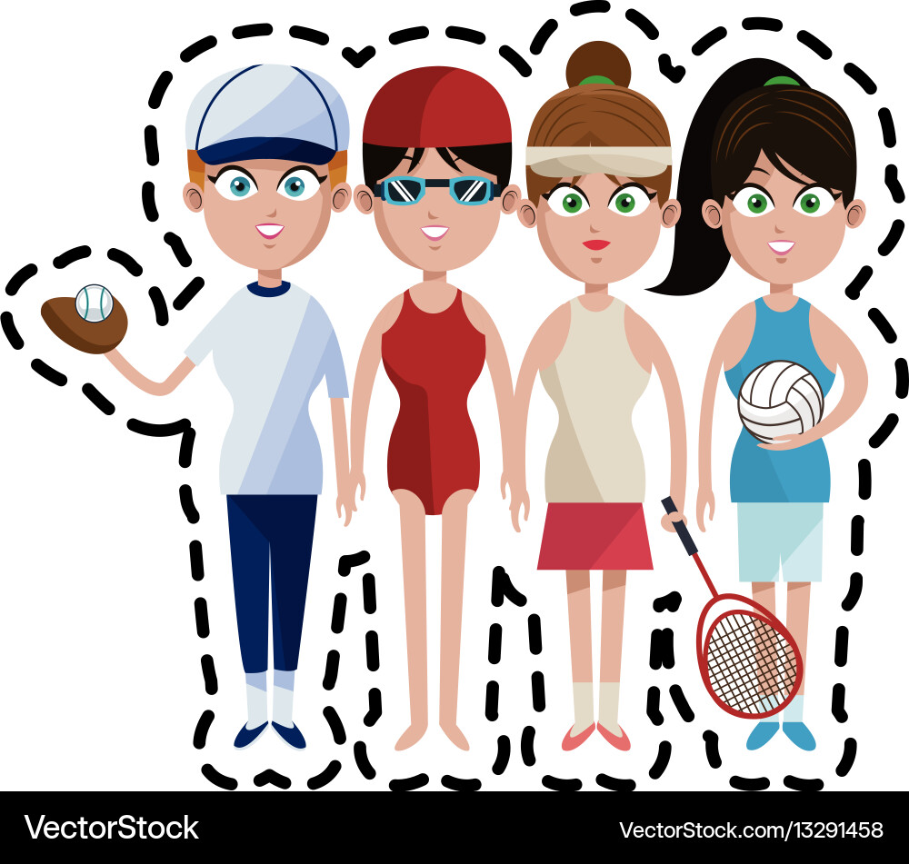 Assorted sports people icon imag Royalty Free Vector Image