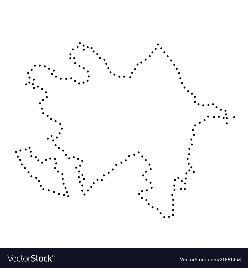 Azerbaijan Abstract Schematic Map From The Black Vector Image