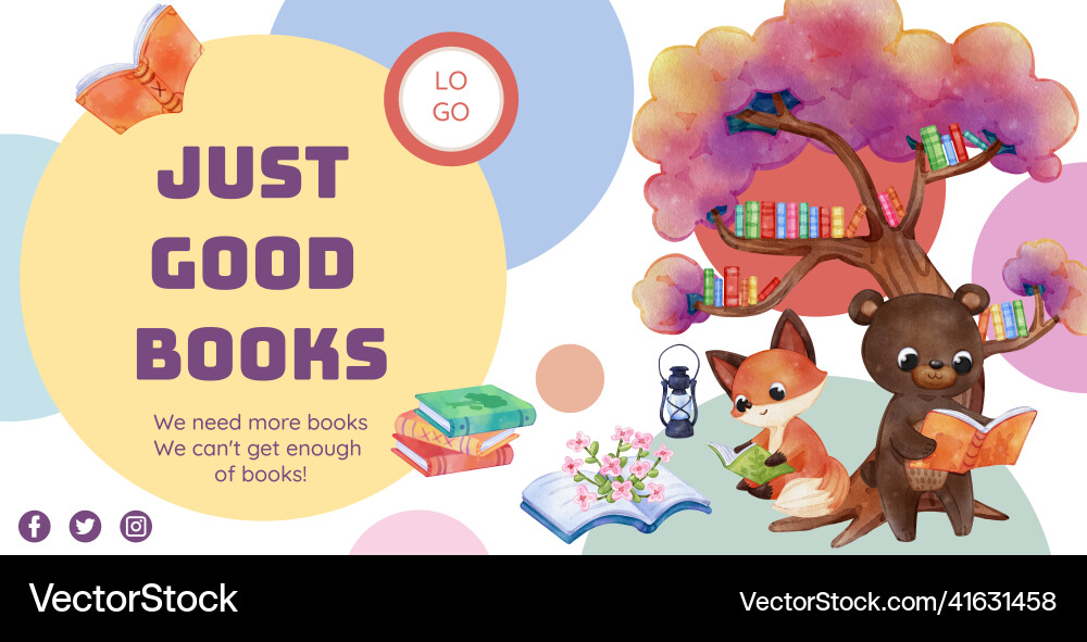 Billboard template with world book day Royalty Free Vector