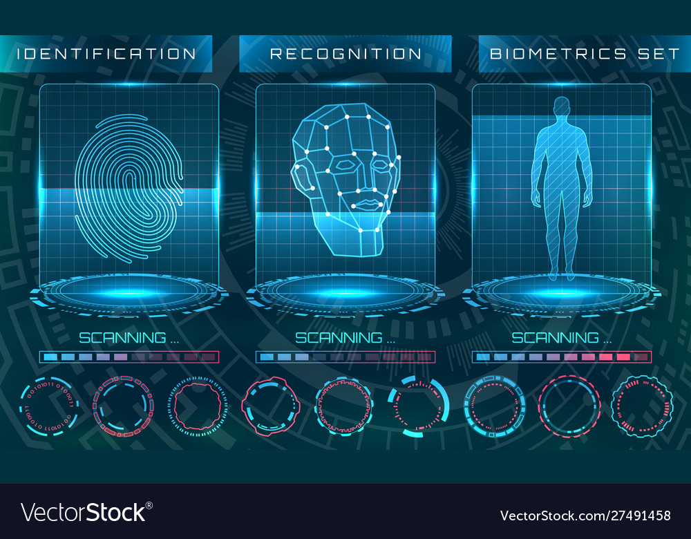Biometric identification personality scanning Vector Image Biometric identification personality scanning Vector Image