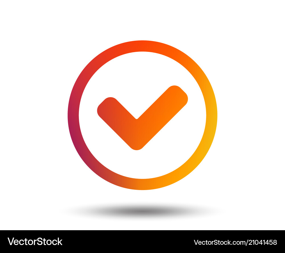 Check mark sign icon yes circle symbol Royalty Free Vector