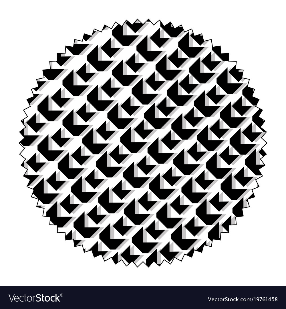 Circle with pattern shapes abstract background Vector Image