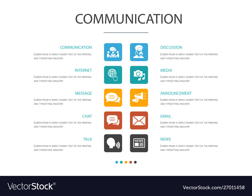Communication infographic 10 option concept Vector Image