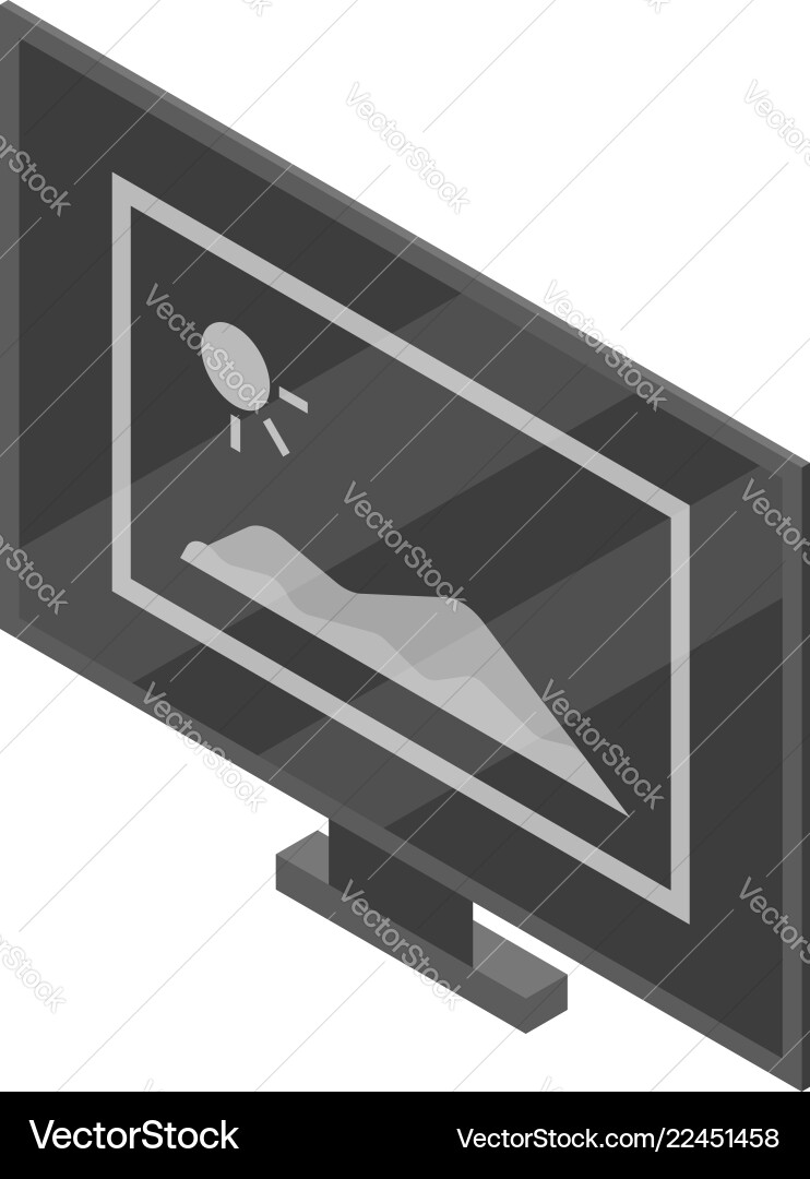 Computer monitor icon isometric style Royalty Free Vector