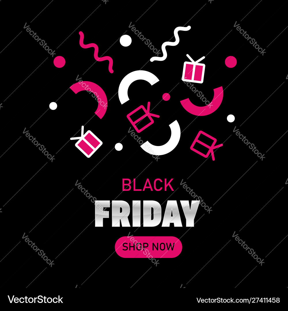 Design template card with text black friday shop Vector Image